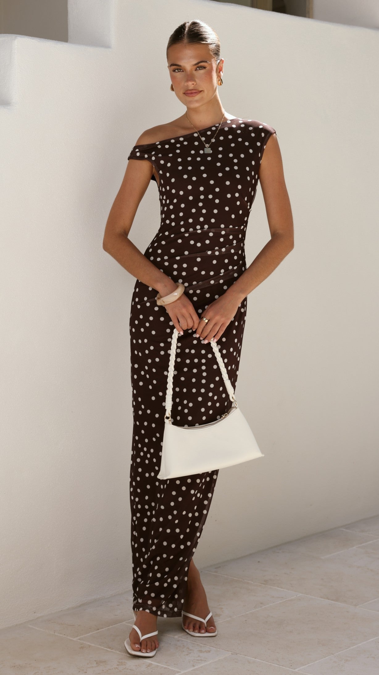 Lilani Maxi Dress - Chocolate/White Polka Dot - Buy Women's Dresses ...