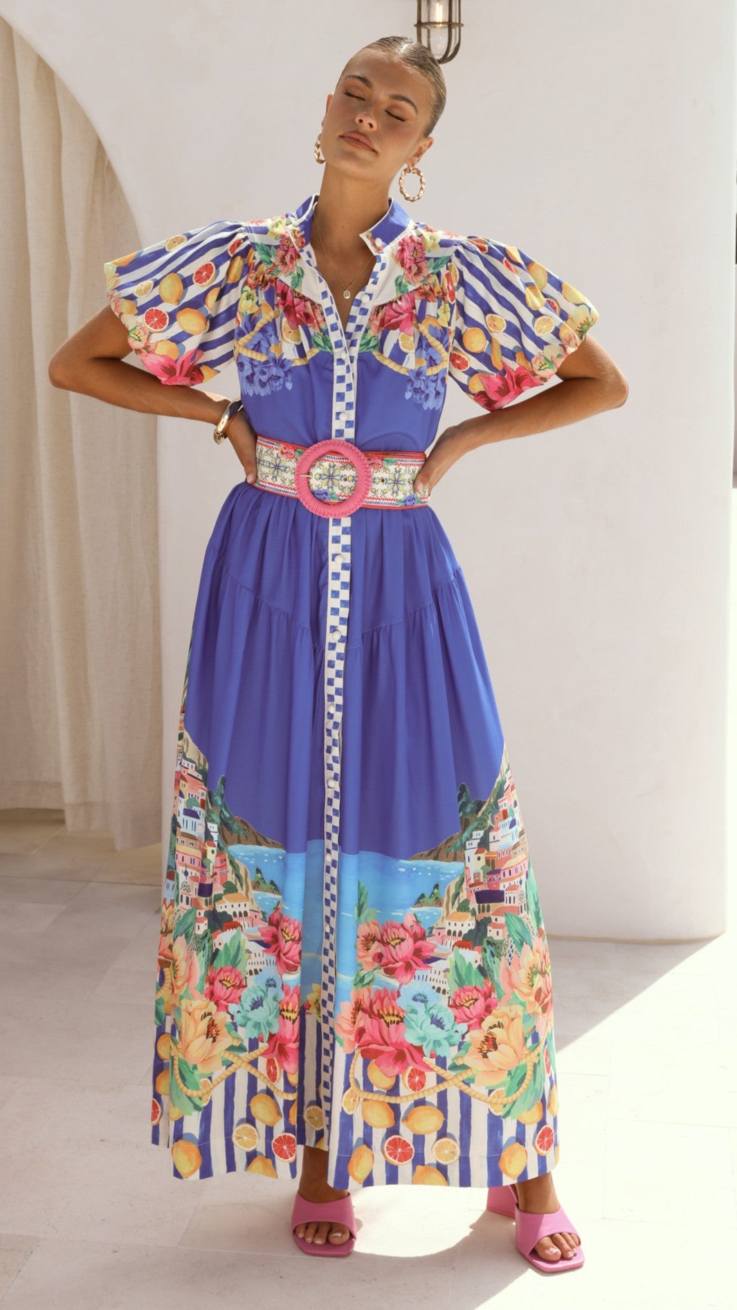 Bloom Maxi Dress - Positano Cobalt - Buy Women's Dresses - Billy J