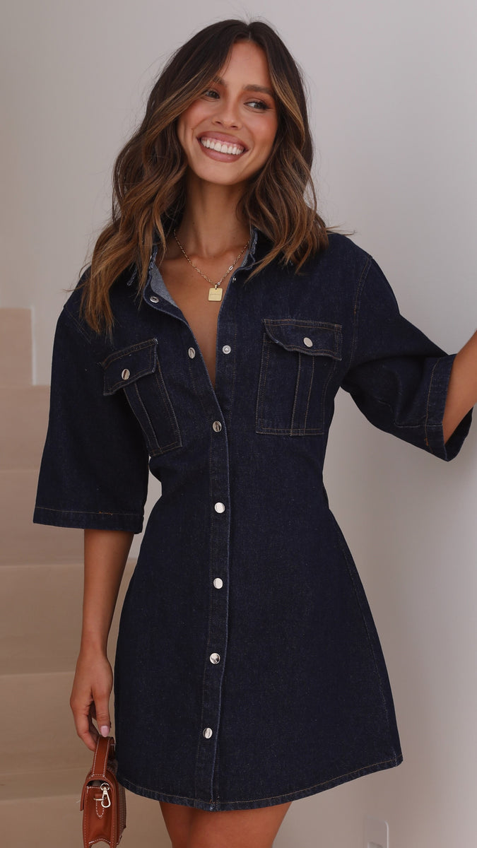 Raz Mini Dress - Dark Denim - Buy Women's Dresses - Billy J