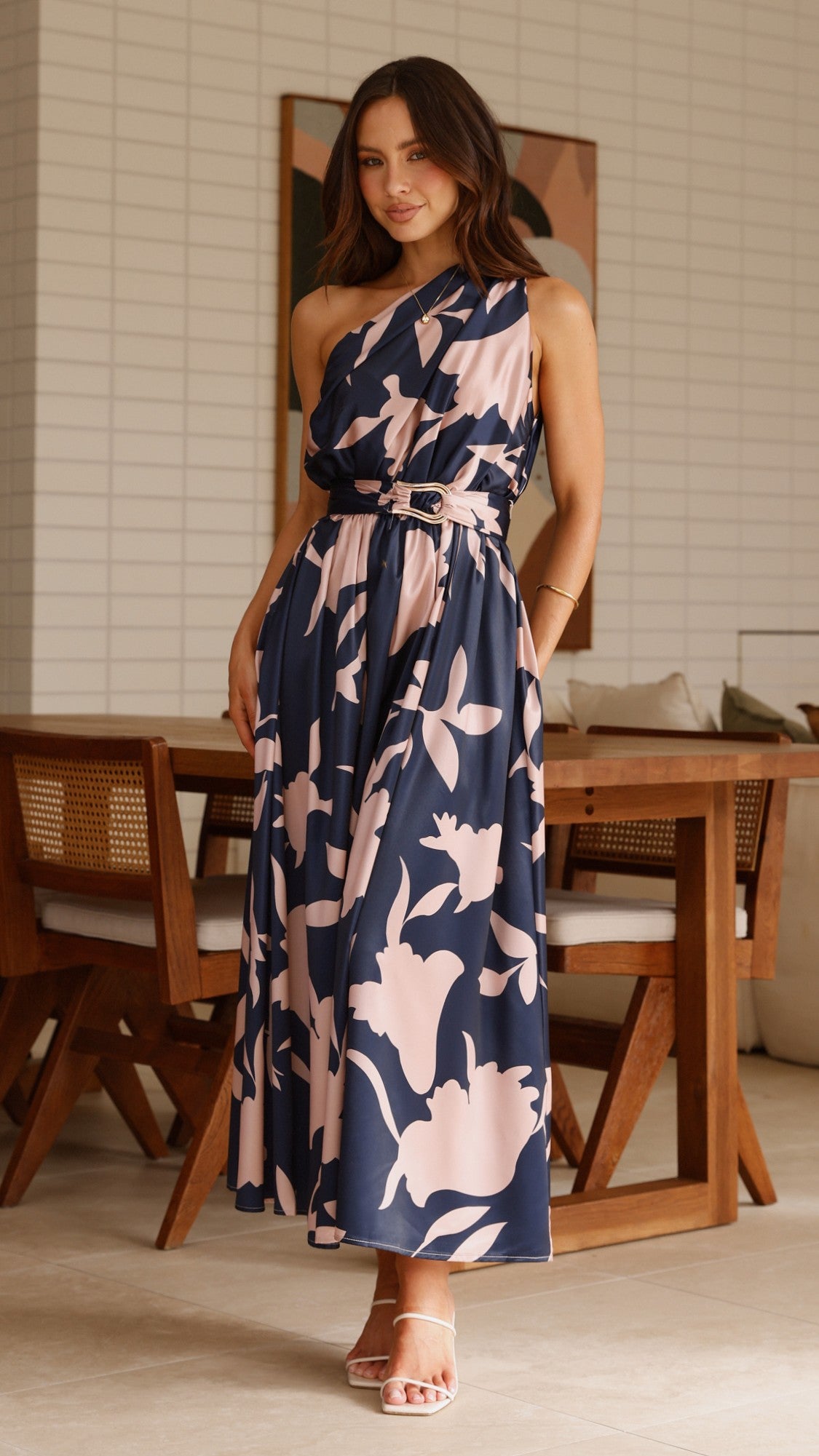 Hadas Maxi Dress - Navy/Pink Print - Buy Women's Dresses - Billy J
