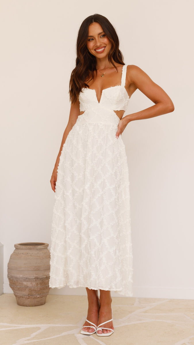 Jenny Side Cut Midi Dress - Cream - Buy Women's Midi Dresses - Billy J
