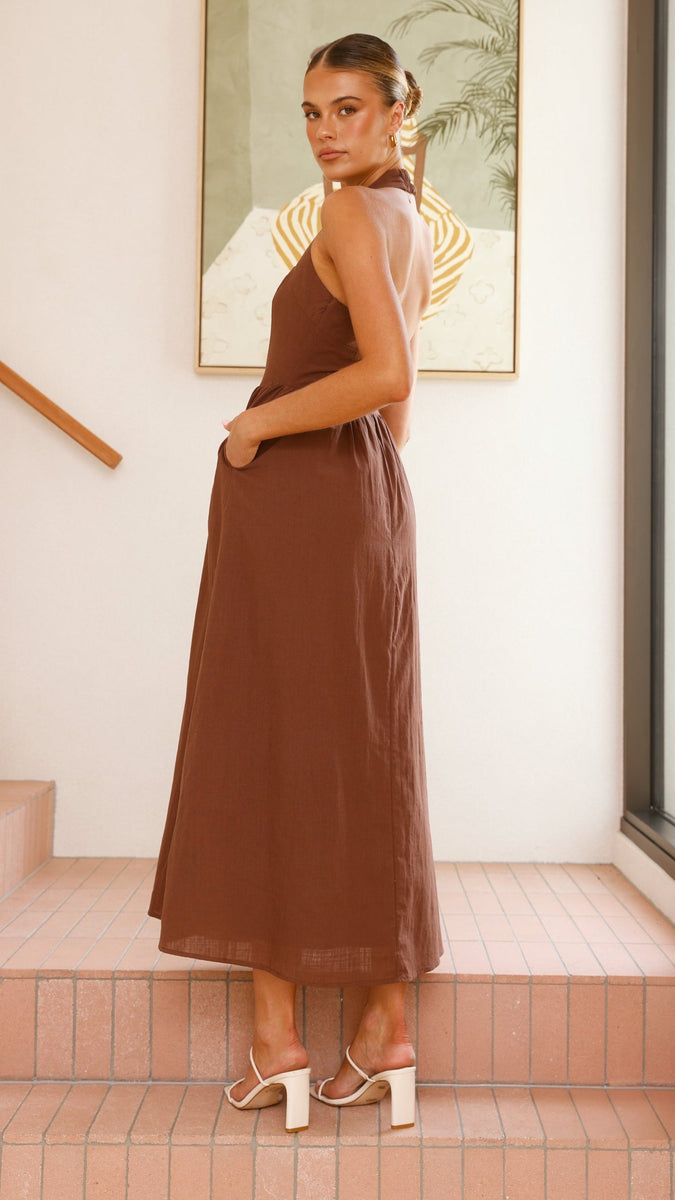 Caden Maxi Dress - Chocolate - Buy Women's Dresses - Billy J