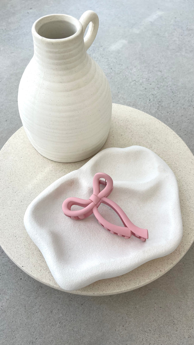 Matte Bow Claw Clip - Pink - Buy Women's Hair Clips - Billy J
