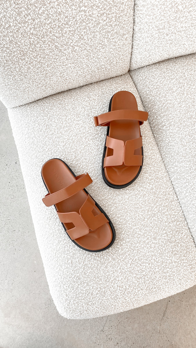 Theon Slides - Tan - Buy Women's Slides - Billy J