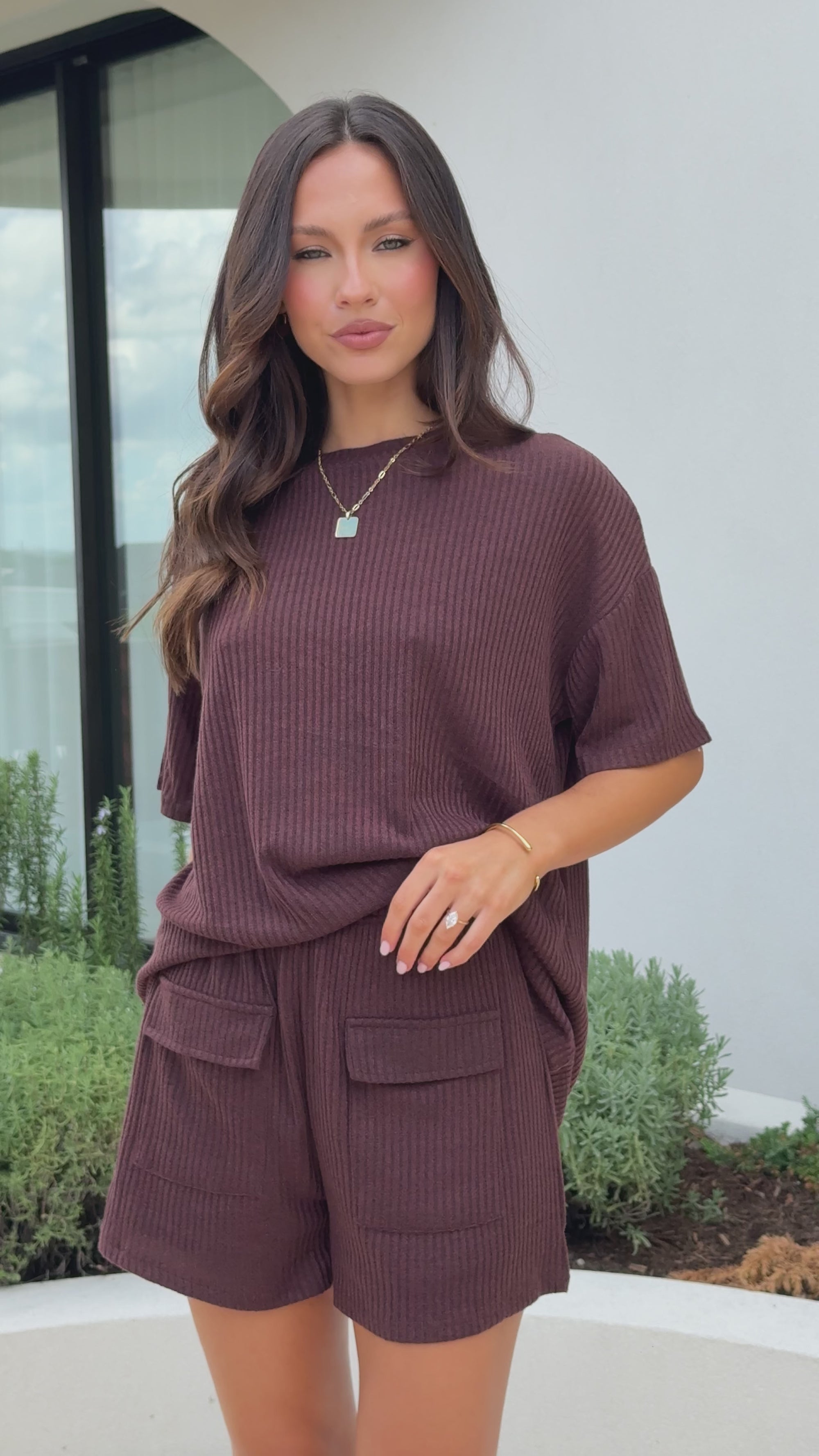 Selma Top and Shorts Set - Chocolate - Buy Women's Sets - Billy J