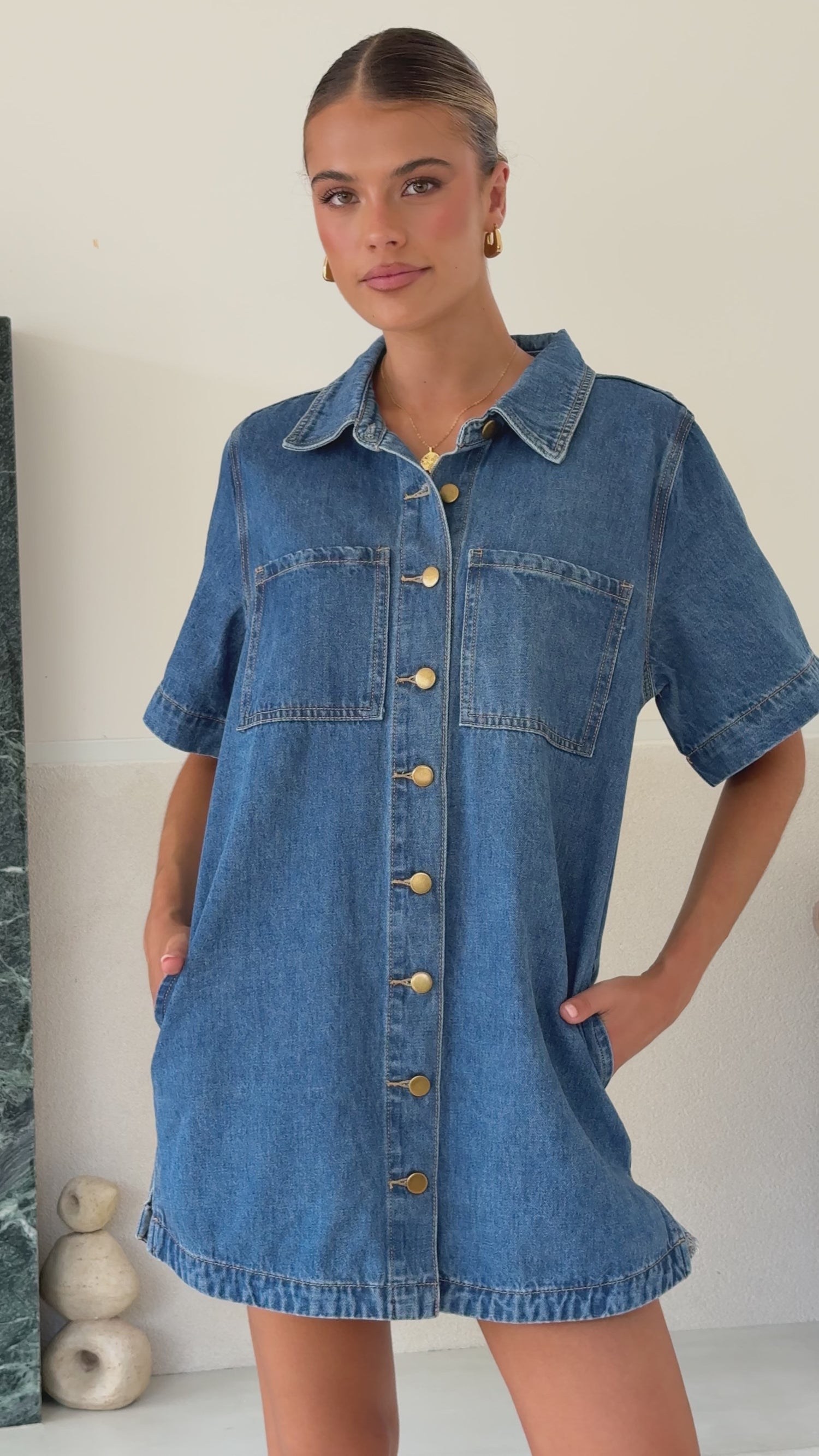 Rayna Denim Mini Dress - Dark Denim - Buy Women's Mini Dresses - Billy J