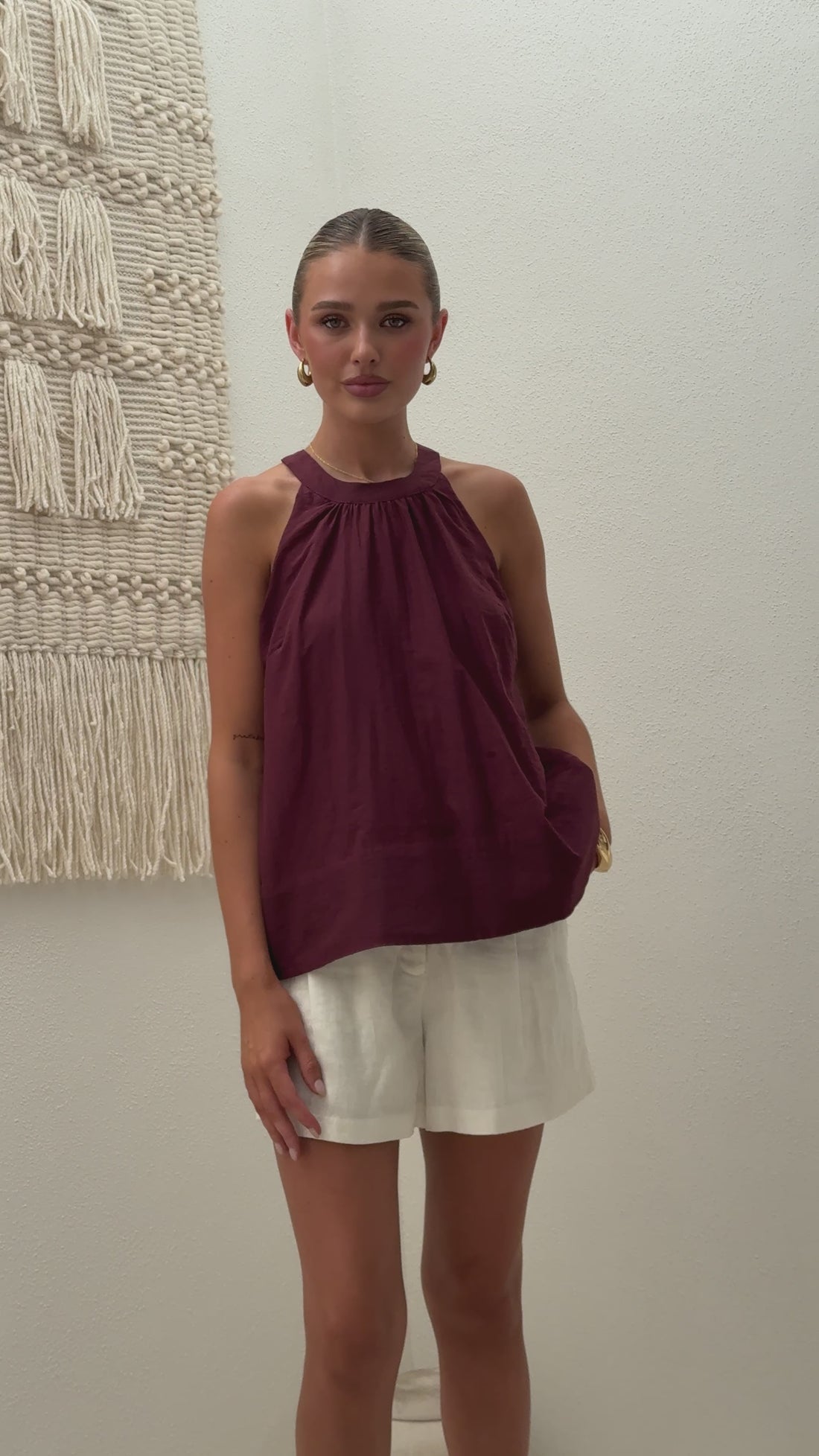 Gaia Top - Burgundy - Buy Women's Tops - Billy J