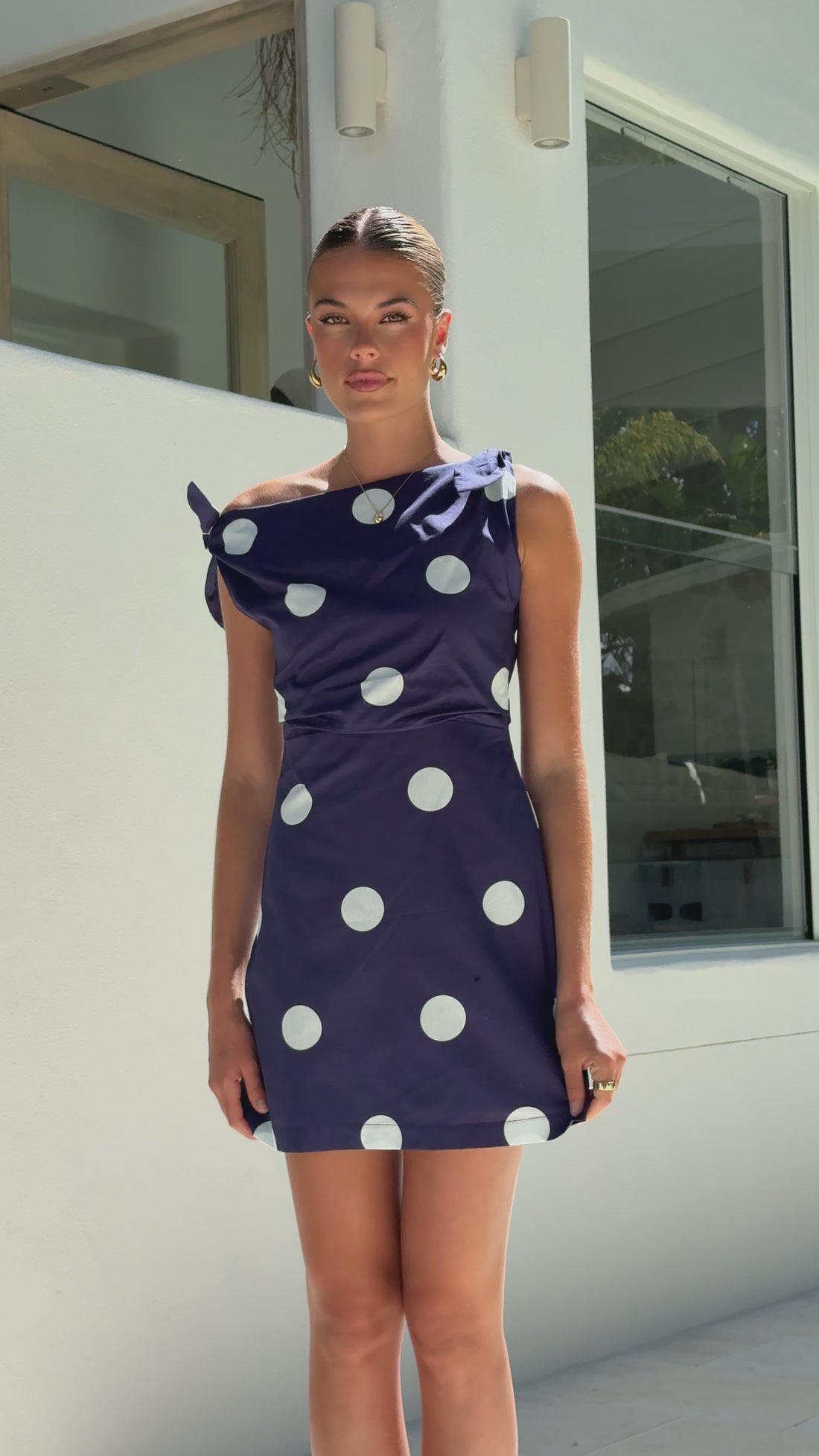 Ebbe Mini Dress - Navy/White Polka - Buy Women's Dresses - Billy J