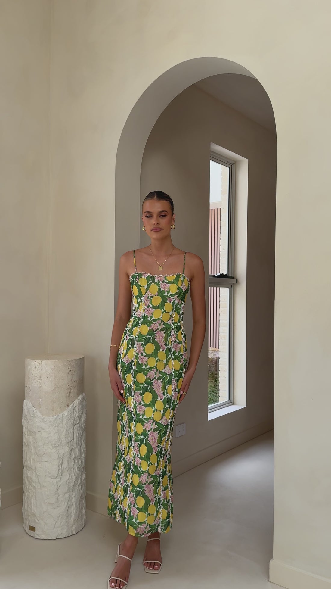 Carlia Midi Dress - Lemon Print - Buy Women's Dresses - Billy J