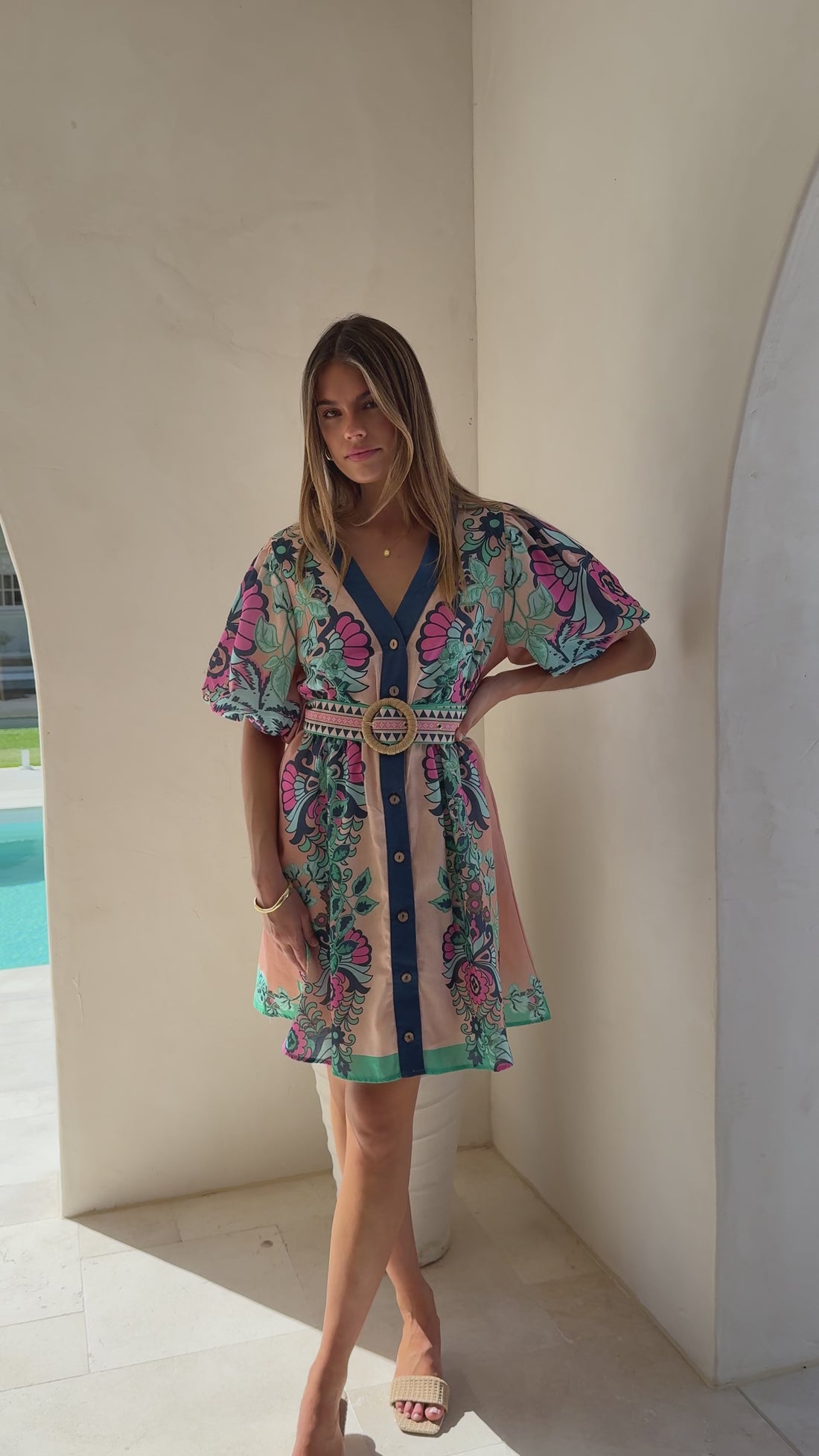 Dali Mini Dress - Island Bloom Pink - Buy Women's Dresses - Billy J