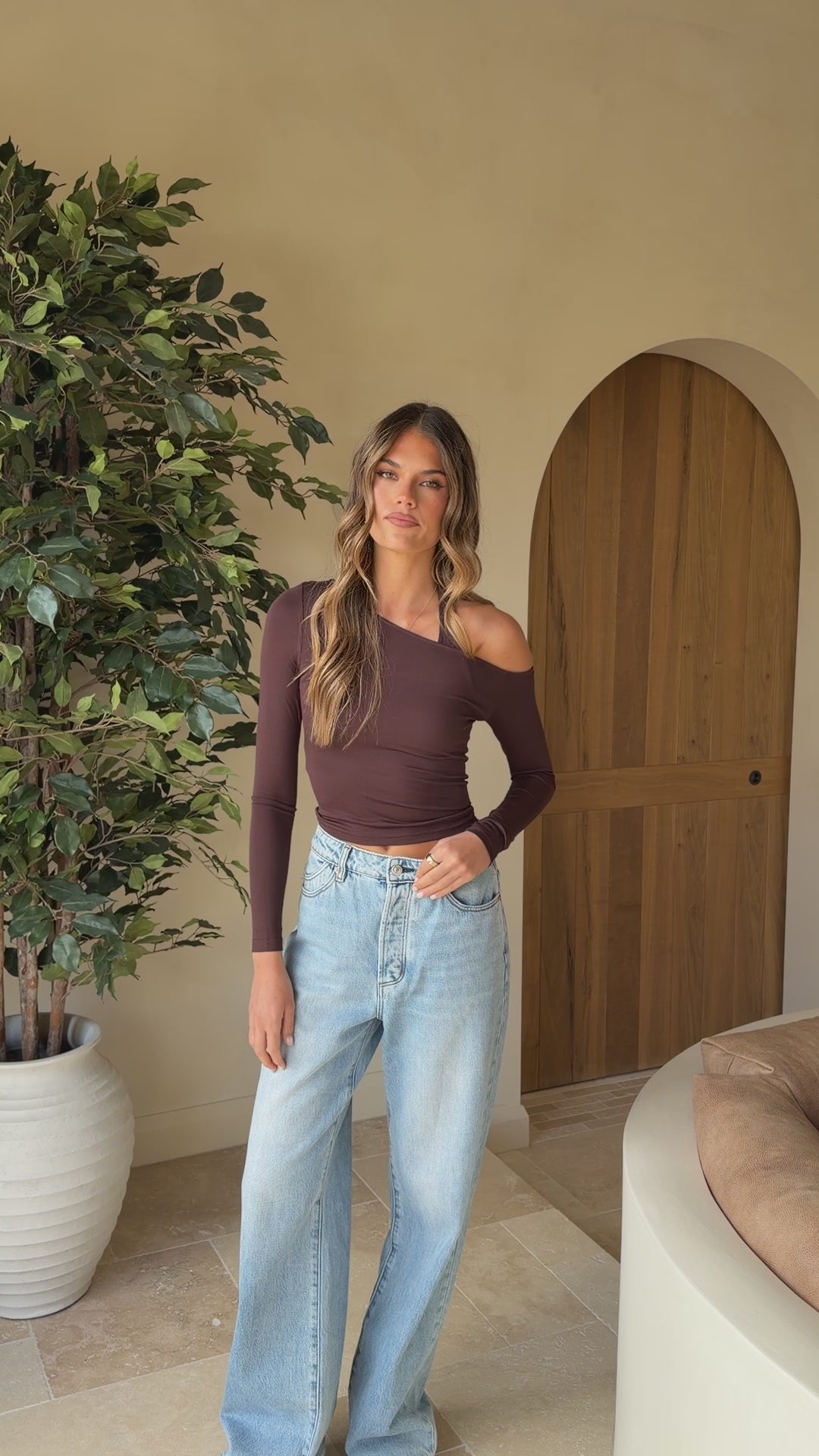 Romy Long Sleeve Top - Chocolate - Buy Women's Tops - Billy J