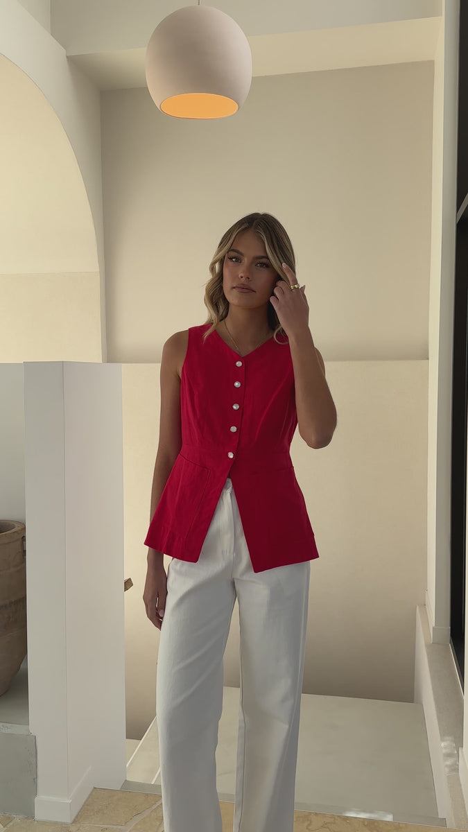 Amber Top - Red - Buy Women's Tops - Billy J