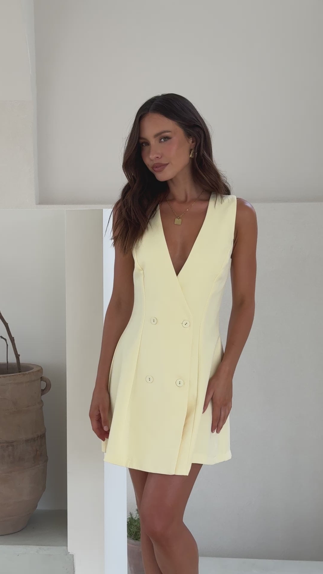 Hani Mini Dress - Soft Yellow - Buy Women's Mini Dresses - Billy J