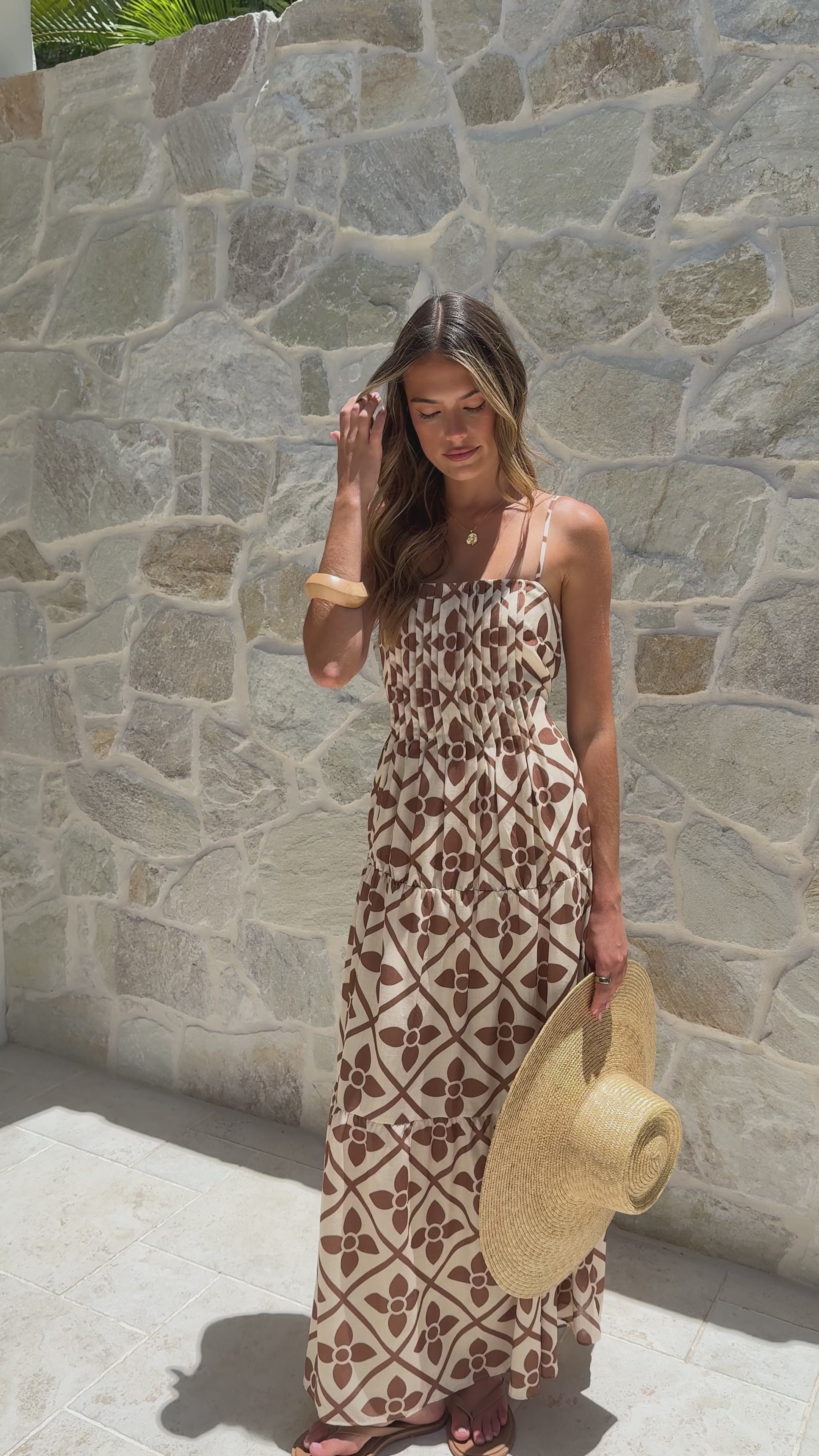 Avalon Maxi Dress - Brown Geo - Buy Women's Dresses - Billy J